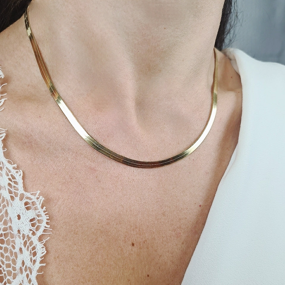 Girocollo piattina oro giallo | Gioielleria Angela